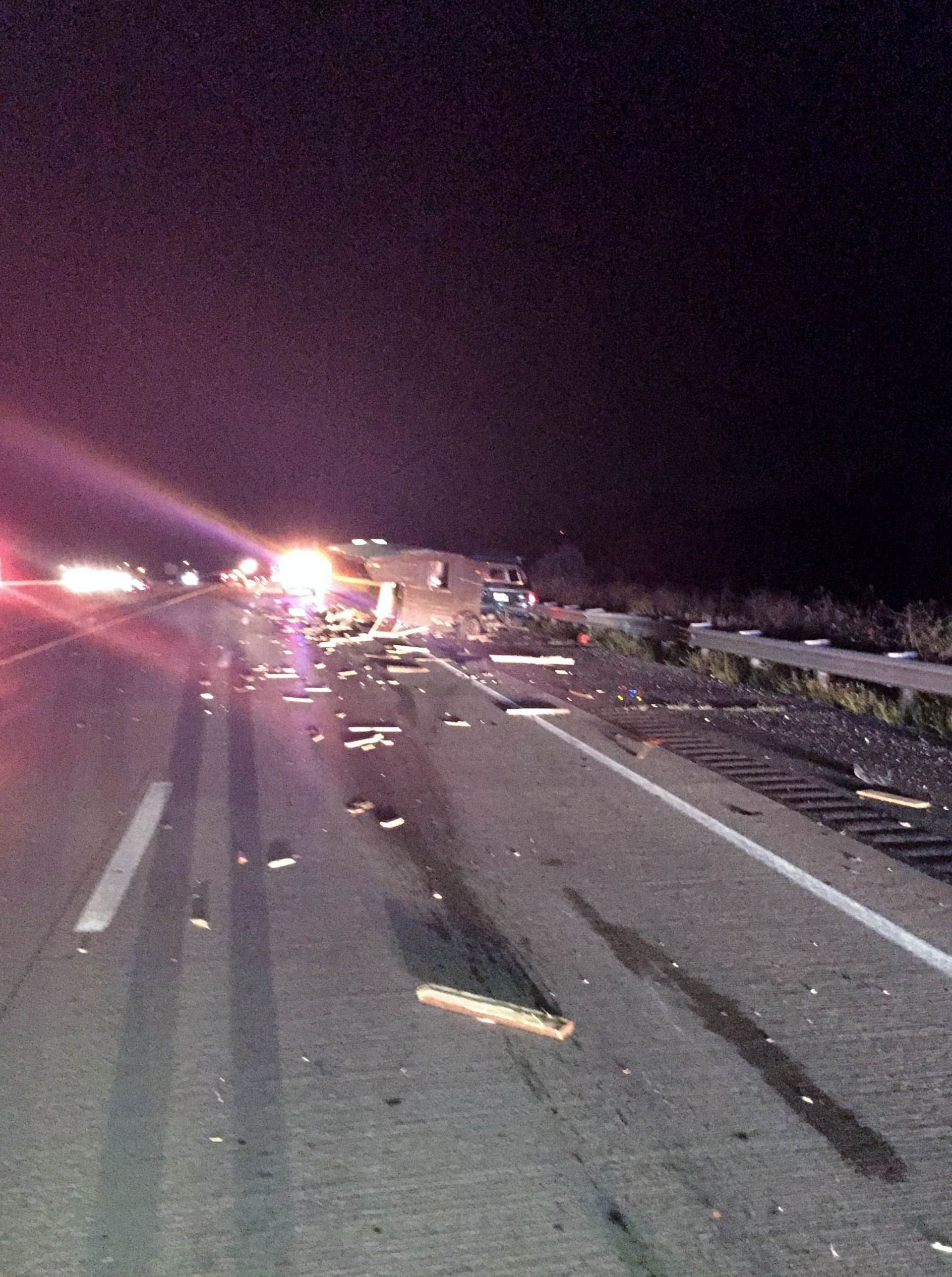 Man pulling homemade trailer rear ended, closes part of interstate ...
